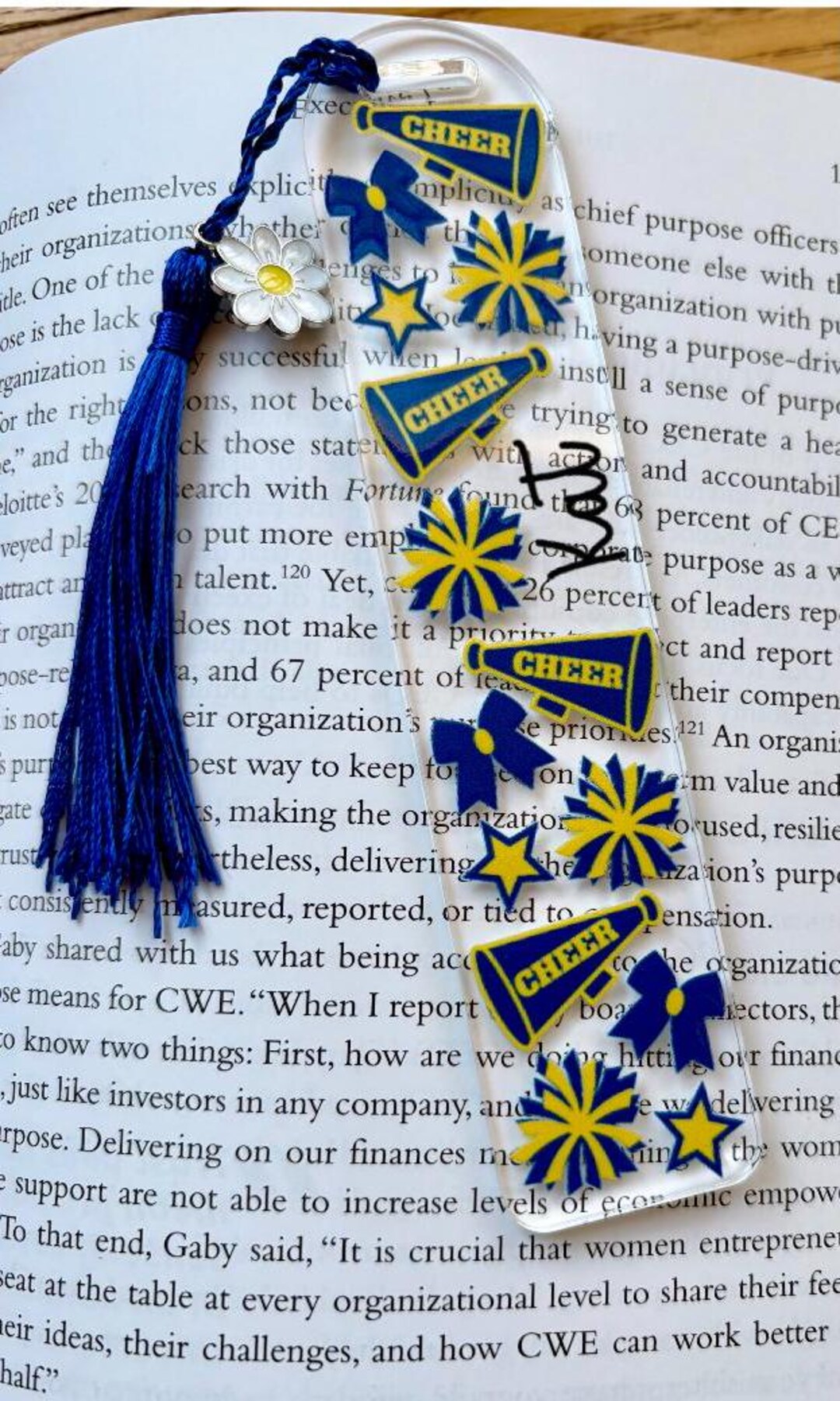 Personalized Cheer Cheerleader Charm Bookmark, Varsity Bookmark, Teen ...