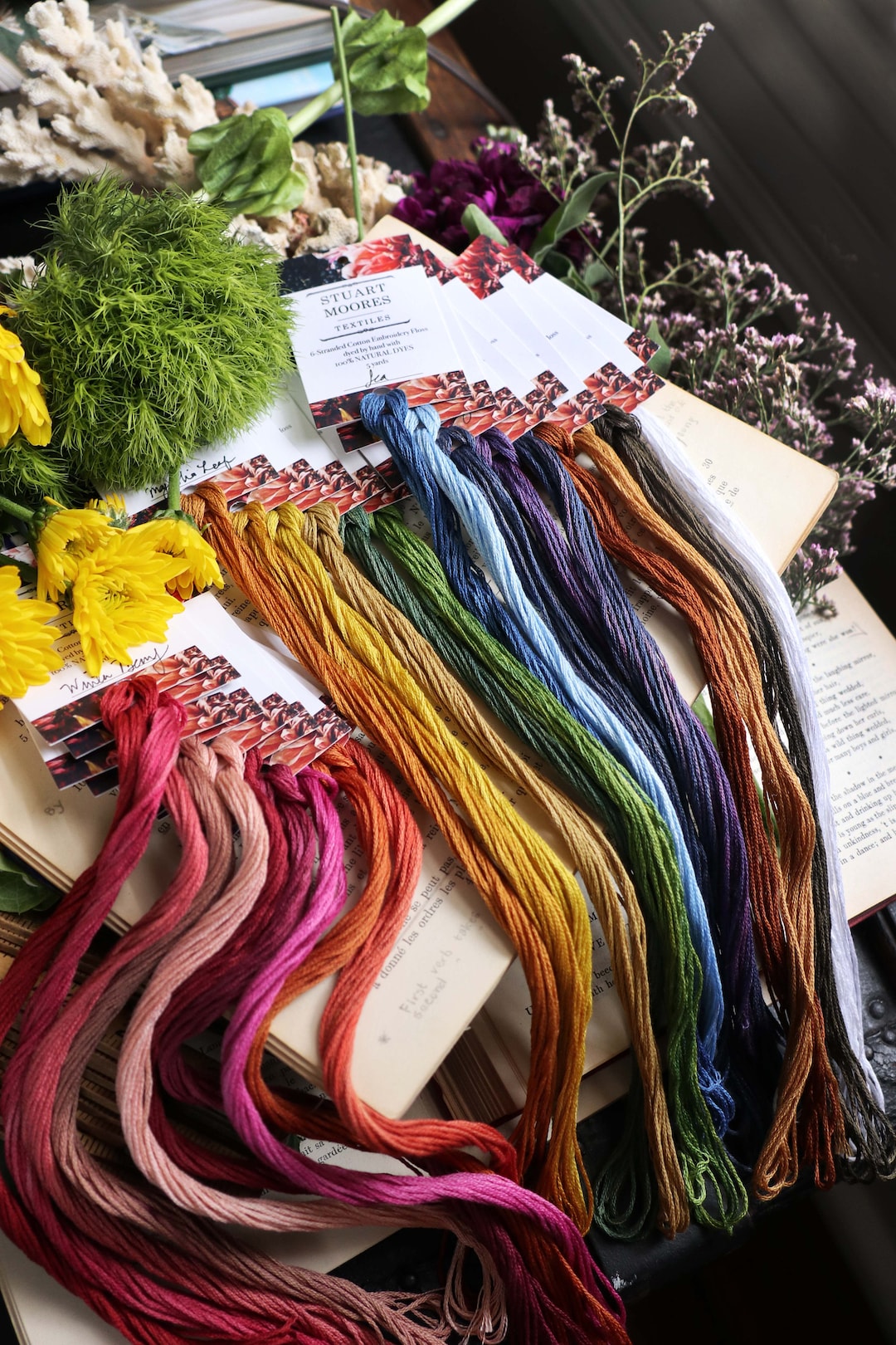 PLANT DYED Embroidery Floss SINGLES // Naturally Dye Cotton Embroidery ...