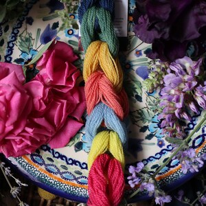 PLANT DYED Set of 7 Naturally Dyed Wool Floss // Thread // Crewel Wool ...