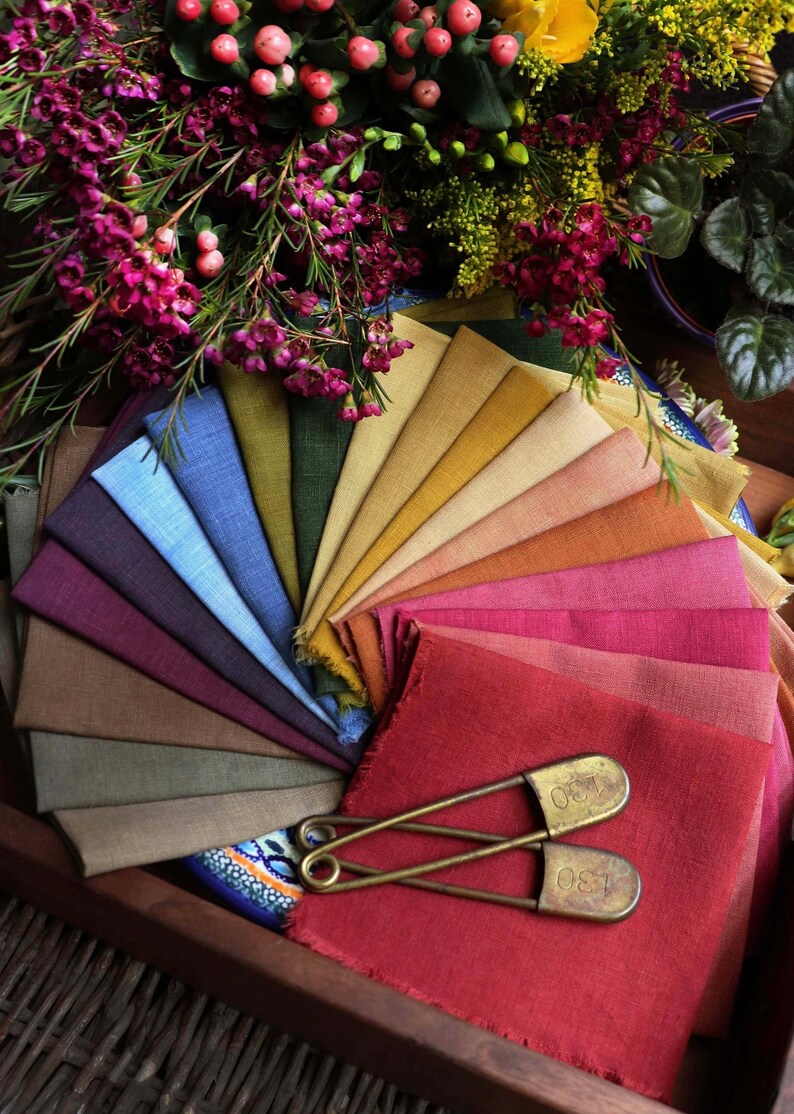 Plant Dyed LINEN Mini Cuts of Stitching Cloth - Etsy