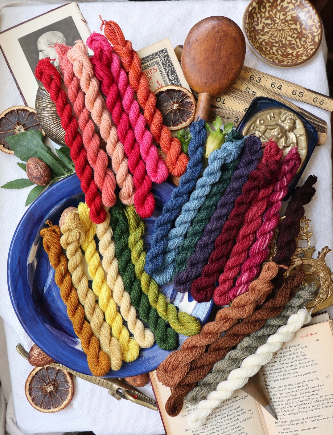 Plant Dyed WOOL THREAD FLOSS // Plant Dyed for Crewel Embroidery ...