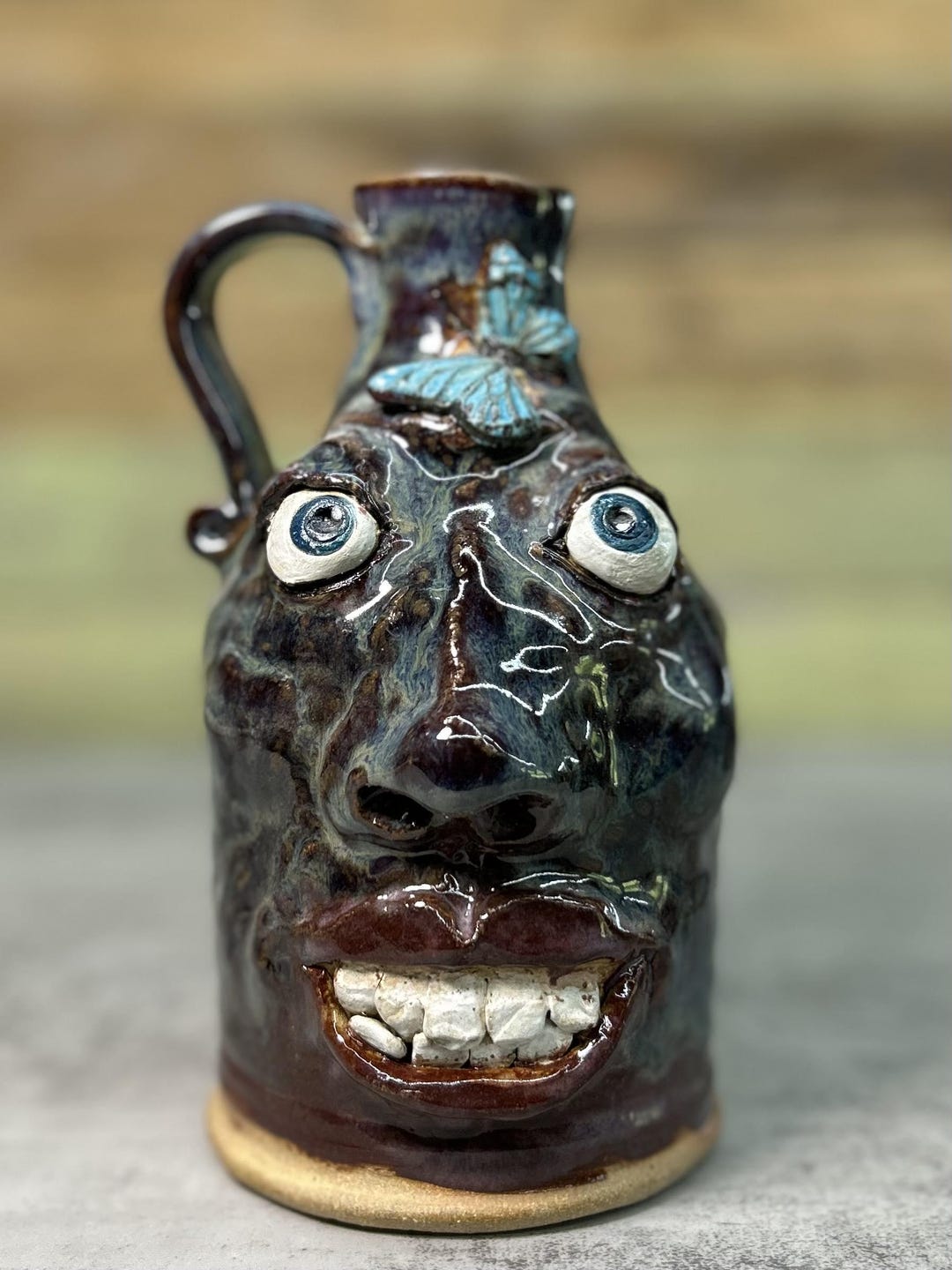 Ugly Face Jug "debra" Handmade Sculpted Facejug Stoneware Pottery 7" by ...