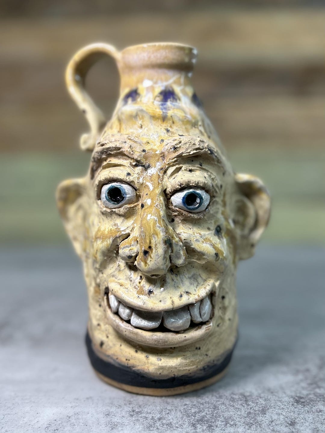 Ugly Face Jug "bart" Handmade Sculpted Stoneware Pottery 7.5" by Crazy ...