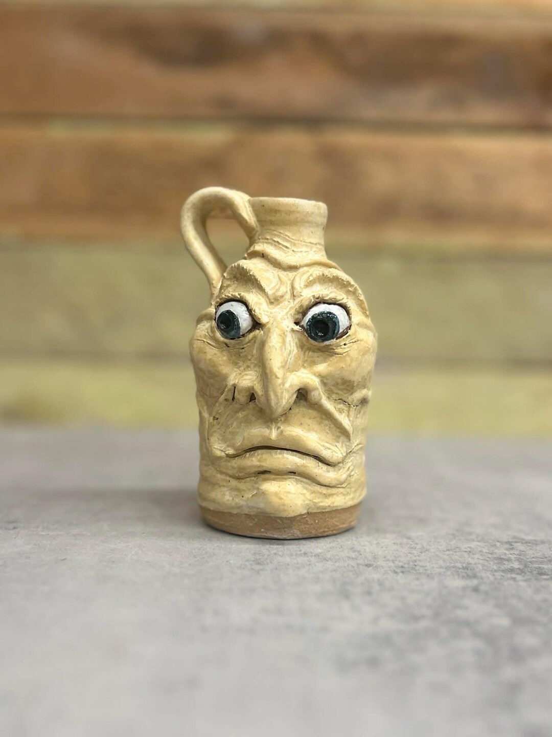 Ugly Face Jug "herman" Handmade Sculpted Stoneware Pottery 5" by Crazy ...