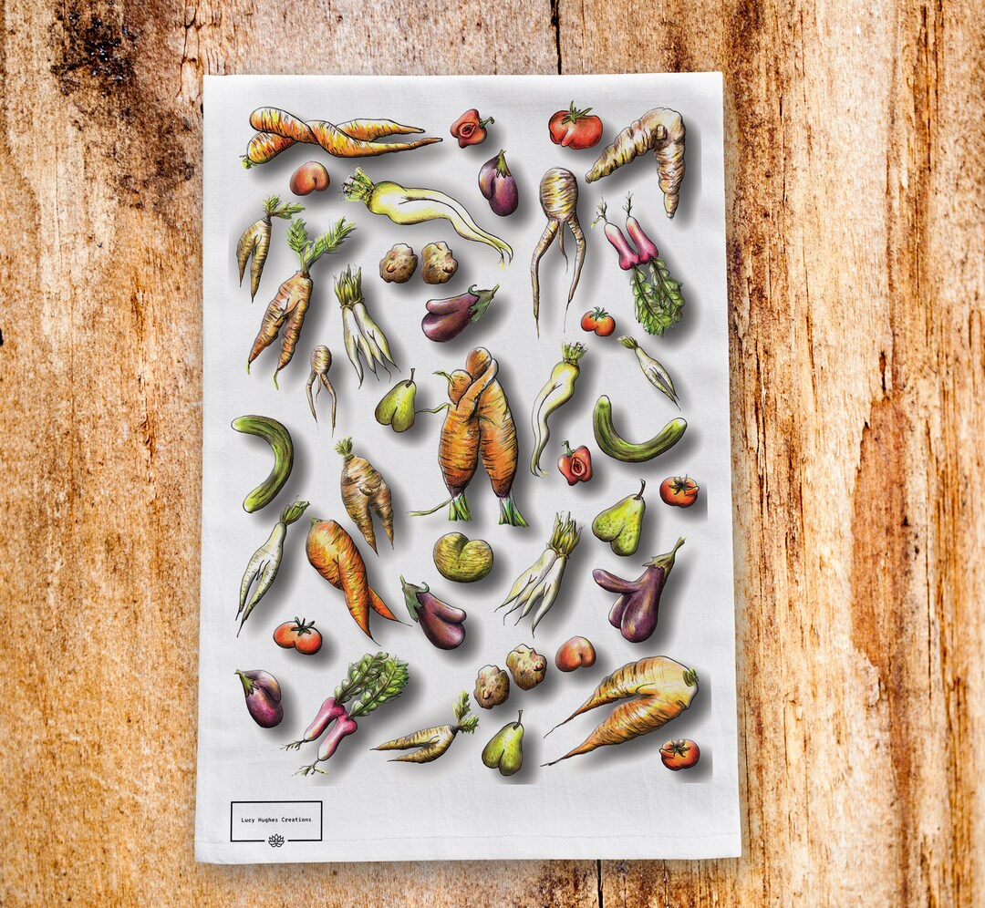 CHEEKY GIFT Rude Food Illustrated Tea Towel; Perfect Gift, Rude, Cheeky ...