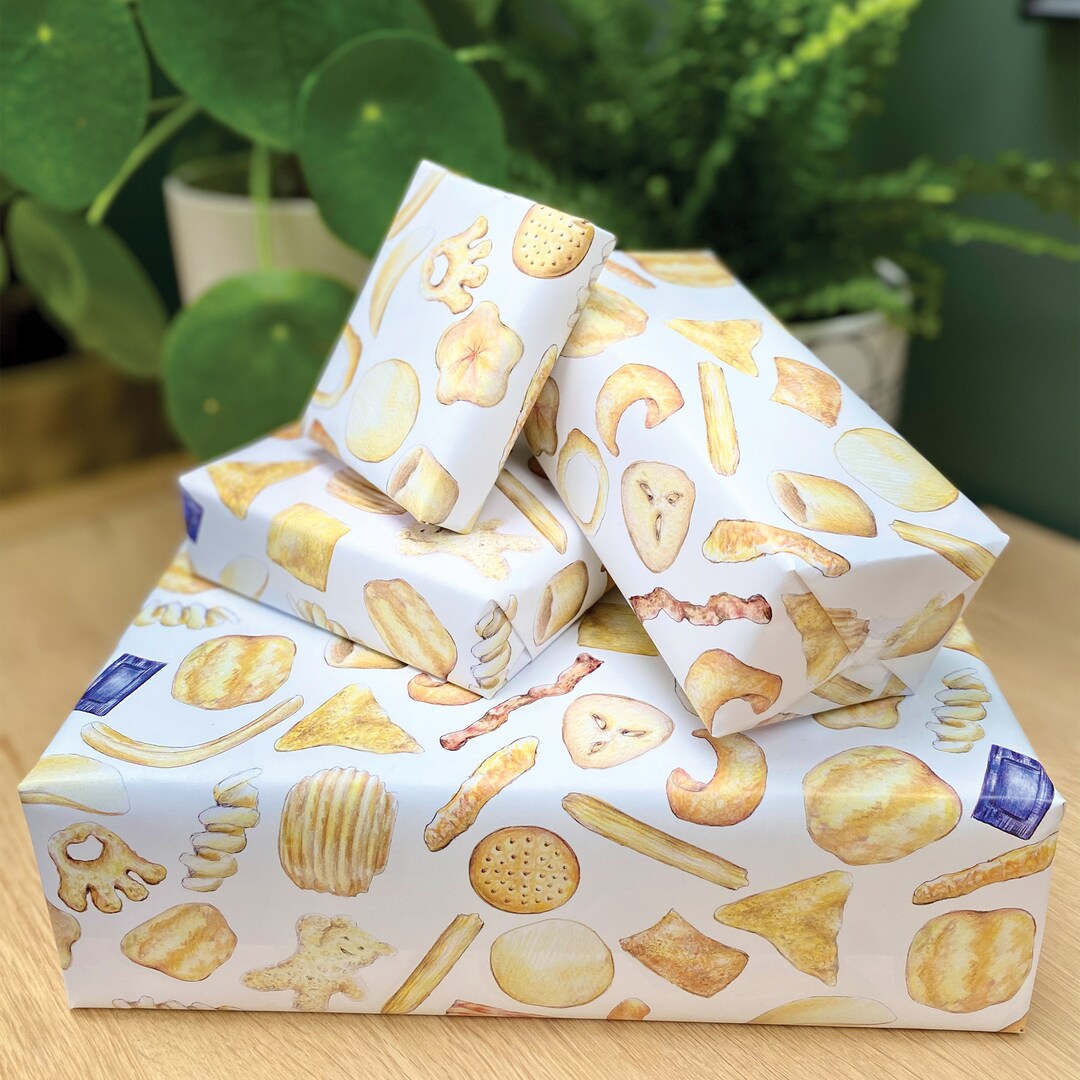 Crisp and Snacks Wrapping Paper Gift Wrap for All Snack Lovers. the ...