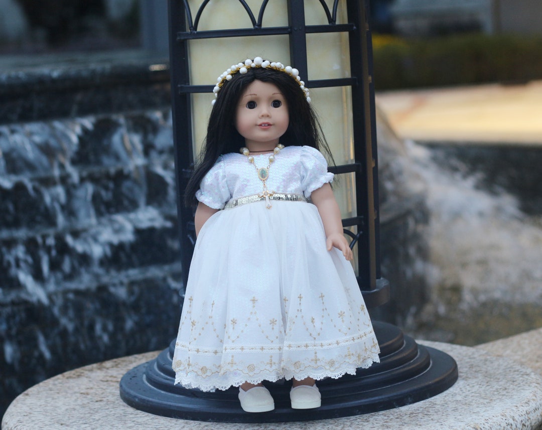 First Communion Doll Dress / Princess Lace Knee Length Doll Dress18 ...