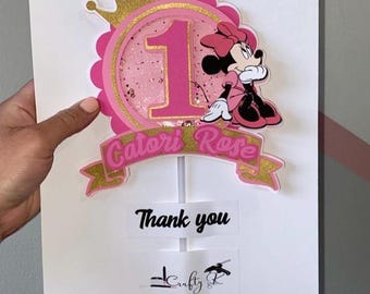 Minnie Mouse 3D Glitter Shaker Cake Topper - Etsy