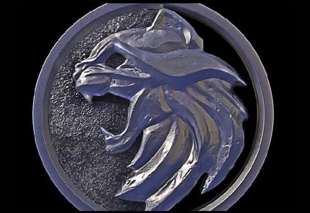 Cat Witcher Amulet Wolf Pendant Retro Sterling Silver Gothic Jewellery ...