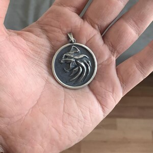 Cat Witcher Amulet Wolf Pendant Retro Sterling Silver Gothic Jewellery ...