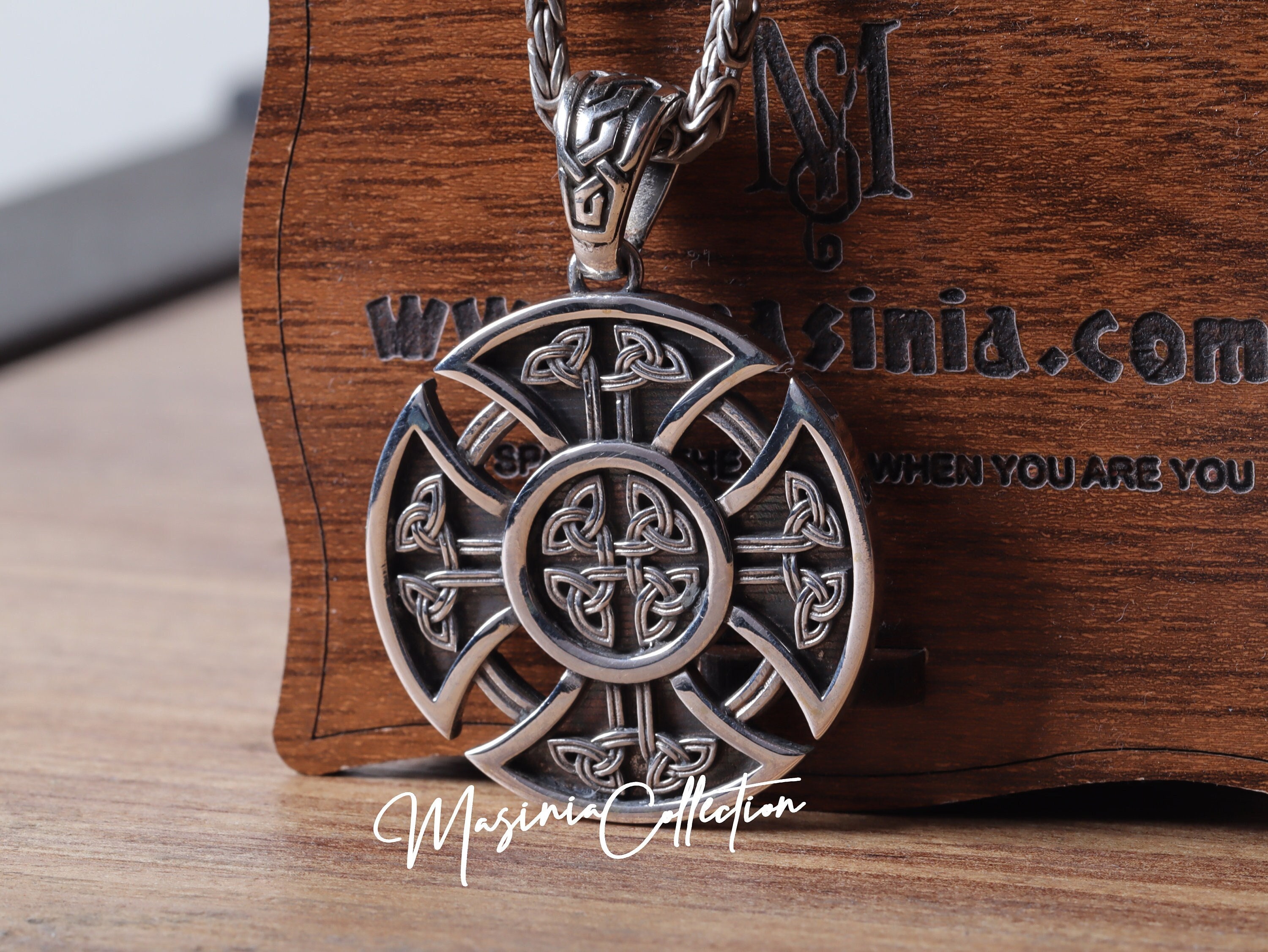Pendant Slavic-aryan Equilateral Cross in a Circle Sterling Silver 925 ...