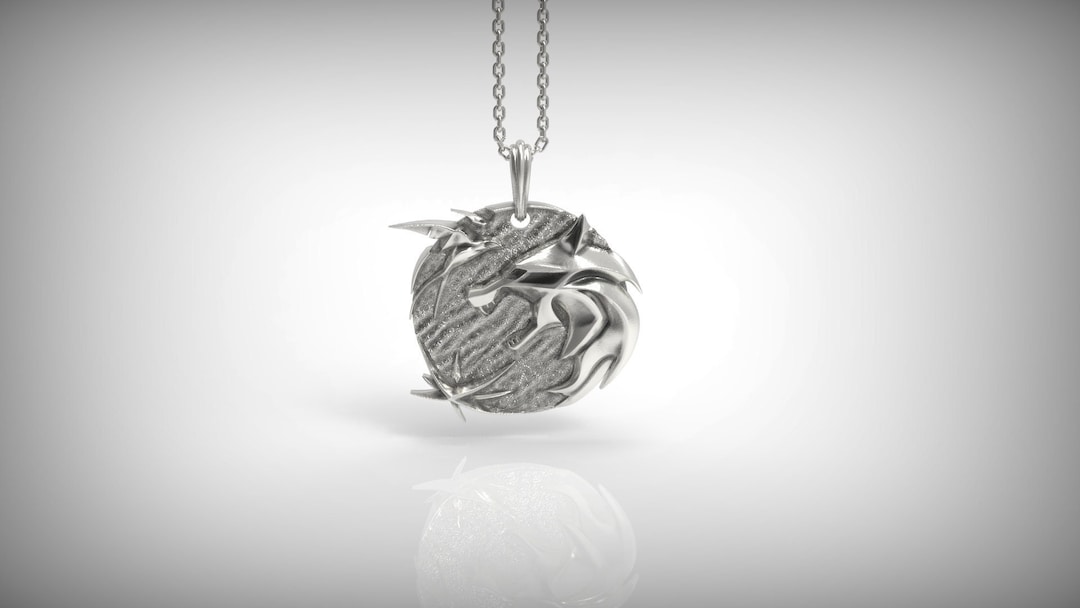 Witcher Amulet Wolf Pendant Retro Sterling Silver Gothic Jewellery - Etsy