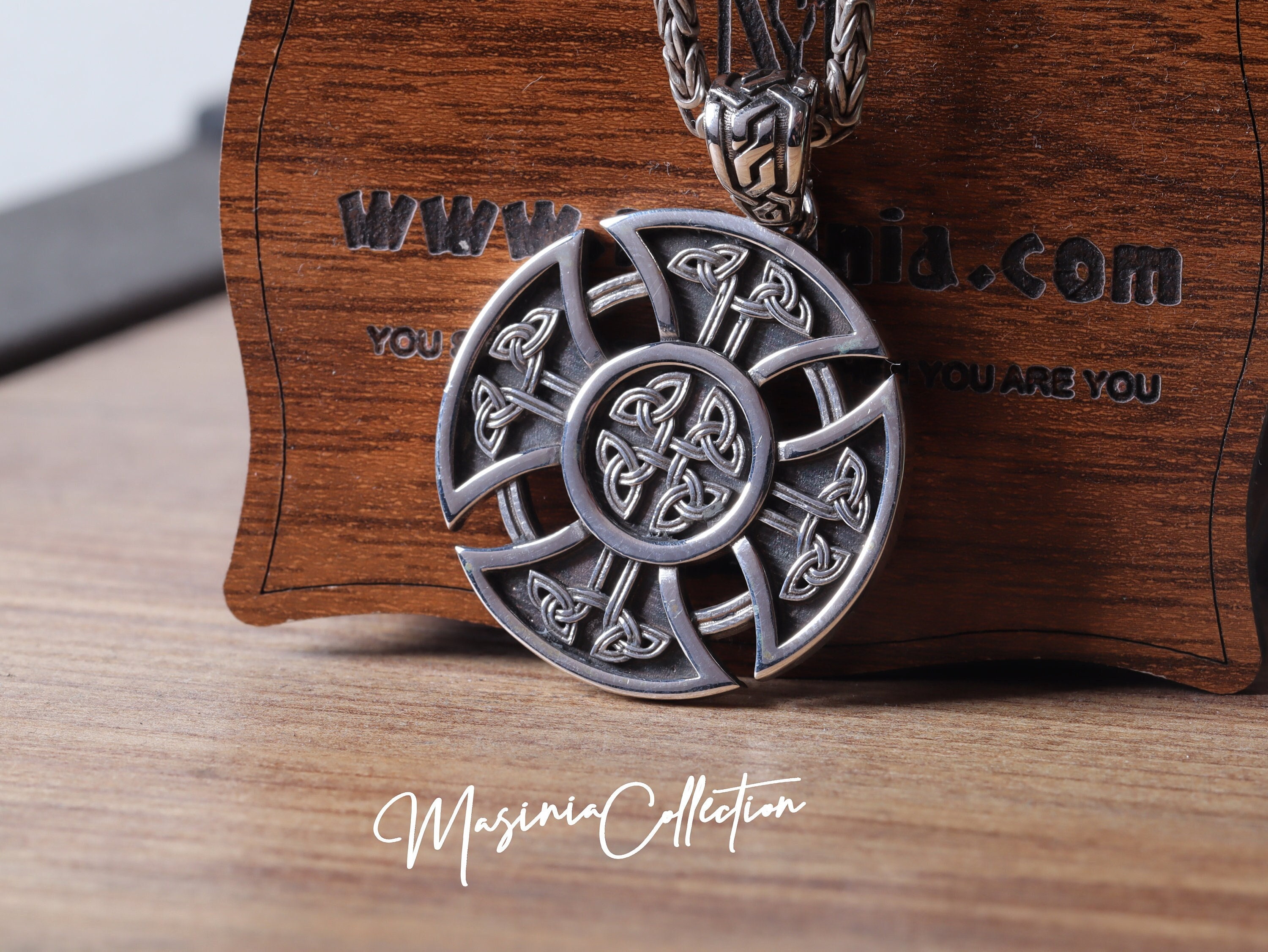 Pendant Slavic-aryan Equilateral Cross in a Circle Sterling Silver 925 ...