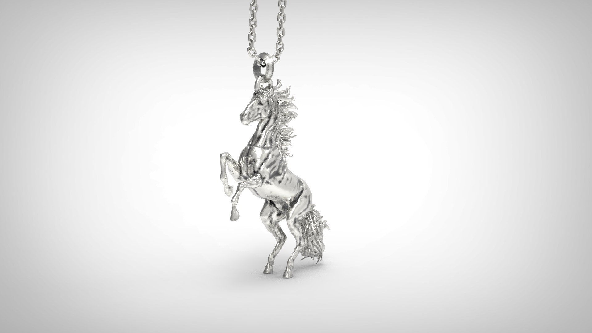Ferrari Maned Horse Handmade Sterling Silver Unisex Charm Necklace, - Etsy