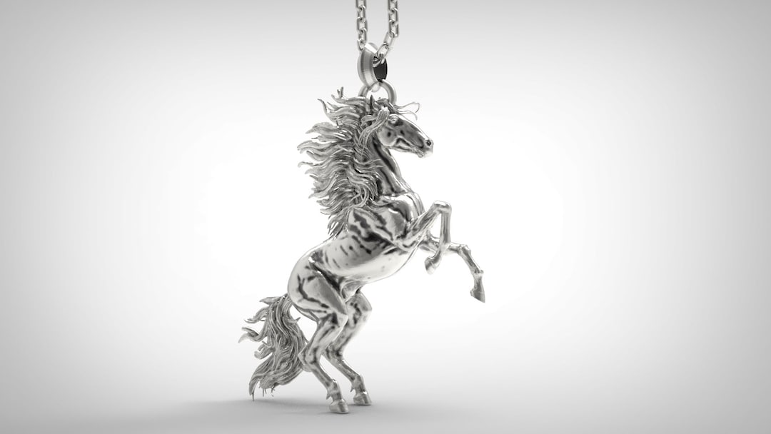 Ferrari Maned Horse Handmade Sterling Silver Unisex Charm Necklace, - Etsy