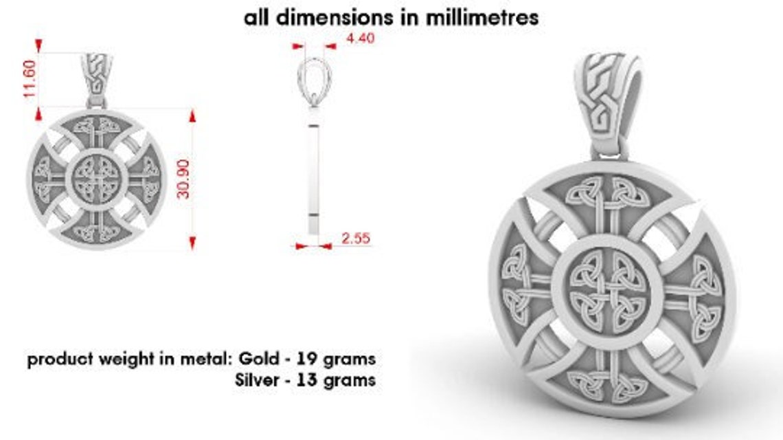 Pendant Slavic-aryan Equilateral Cross in a Circle Sterling Silver 925 ...