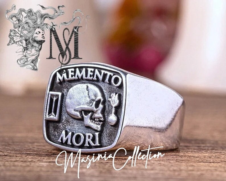 Memento Mori Signet Ring Sterling Silver 925 Original Design - Etsy