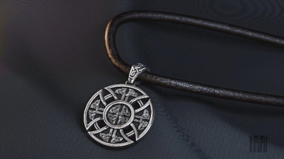 Pendant Slavic-aryan Equilateral Cross in a Circle Sterling Silver 925 ...