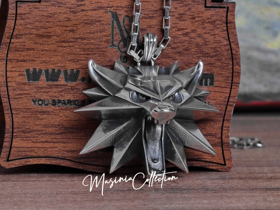 Witcher Amulet Wolf Pendant Retro Sterling Silver Gothic - Etsy