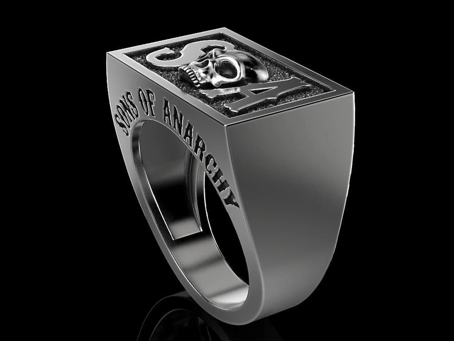 Men's Sons of Anarchy Skull Ring Sterling Silver 925 - Etsy