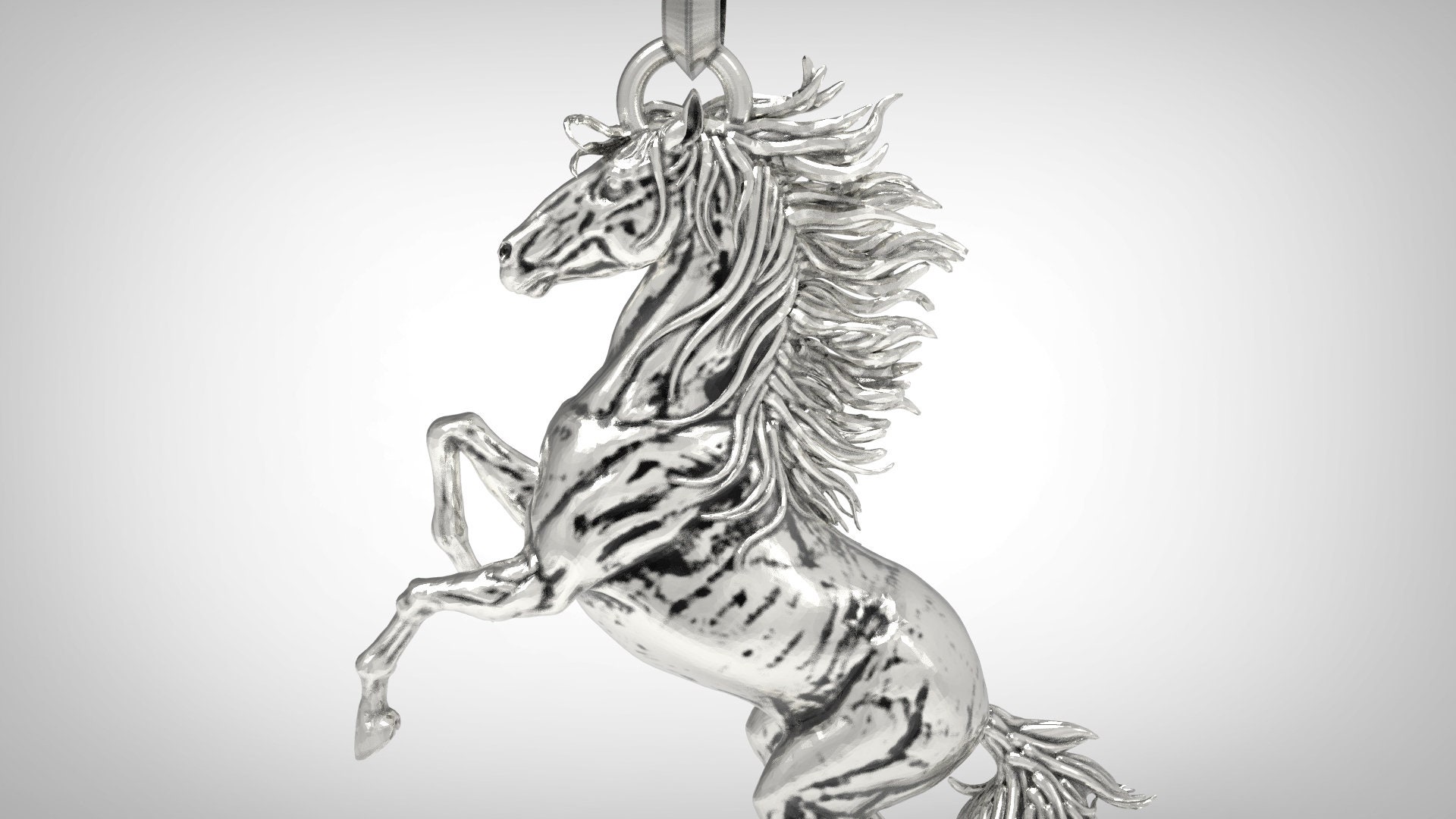 Ferrari Maned Horse Handmade Sterling Silver Unisex Charm Necklace, - Etsy