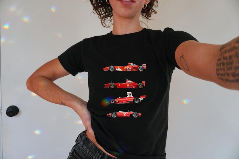 Formula 1 Baby Tee, F1 Racing Car T-shirt, Womens Fitted Tshirts, Y2K ...
