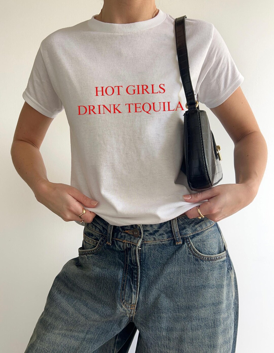 Hot Girls Drink Tequila Baby Tee, Y2K Day Drinking Shirt, Tequila Lover ...