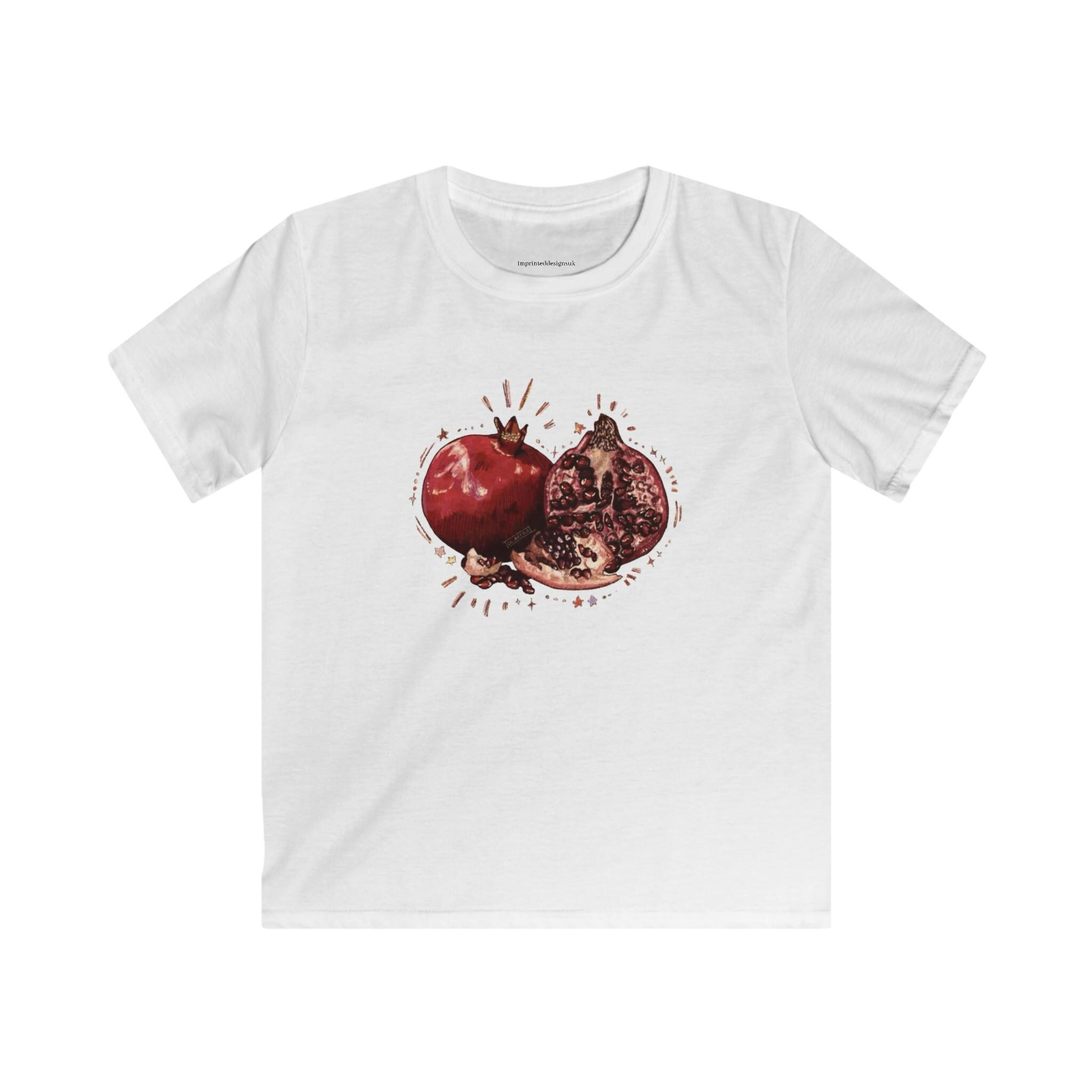 Pomegranate Baby Tee, Graphic Print Fruit Tshirt, Softstyle Tee, Womens ...