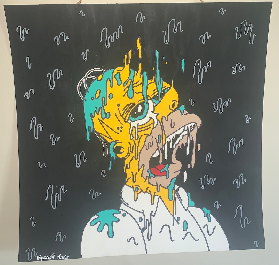 Melting Simpsons Characters Paintings - Etsy