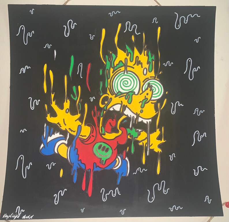 Melting Simpsons Characters Paintings - Etsy