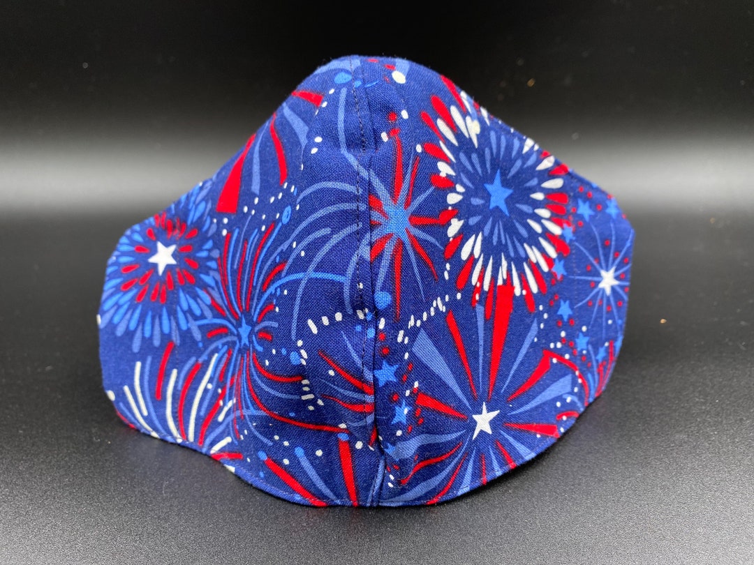 Patriotic USA Flag Stars Fireworks Face Mask Triple 3 - Etsy