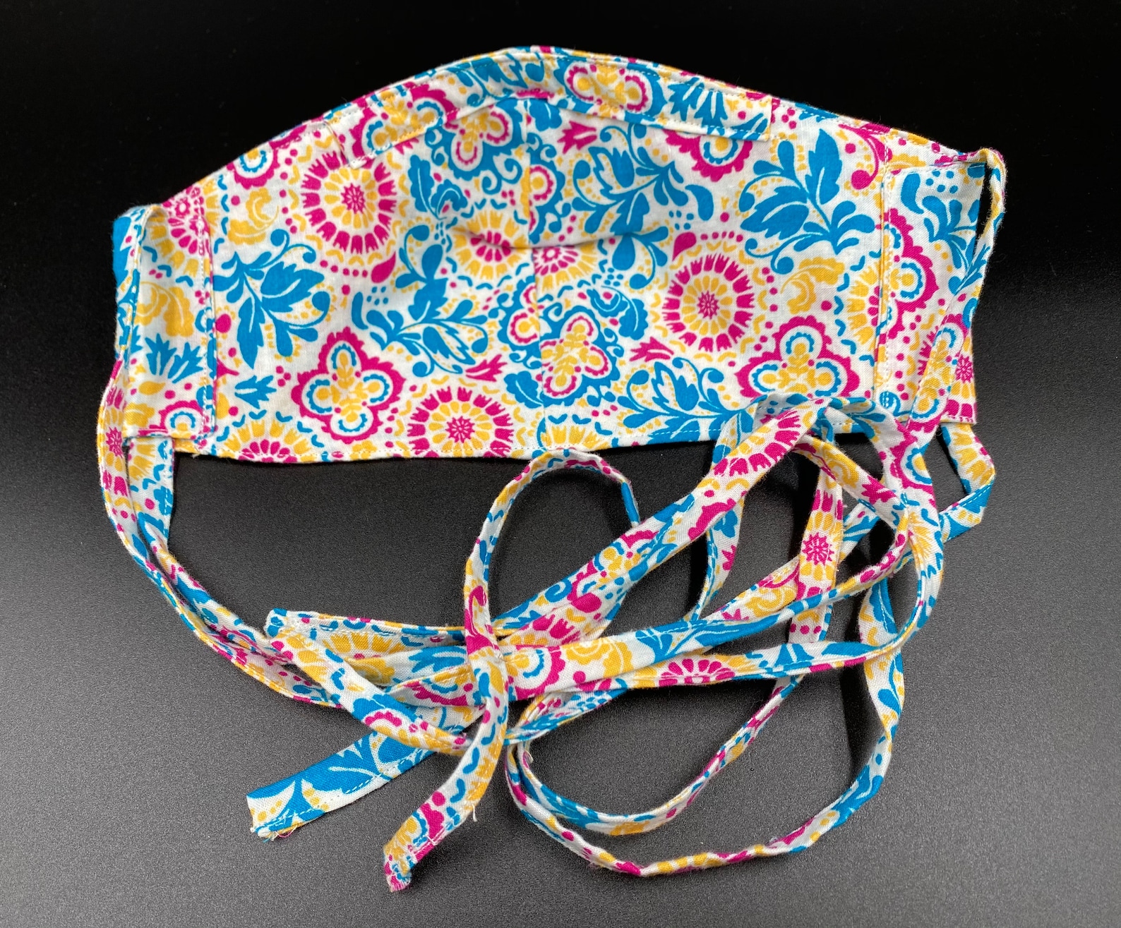 Pretty Floral Flower Pattern Face Mask - Triple (3) Layer 100% Cotton ...