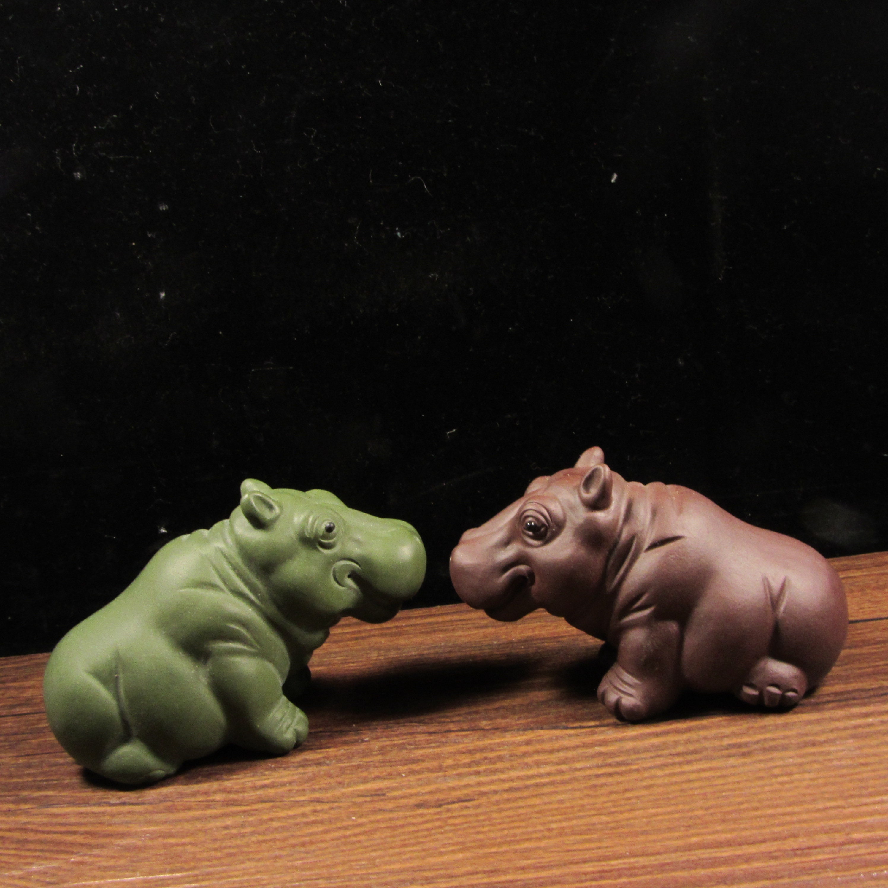 Hippo Clay Figurines