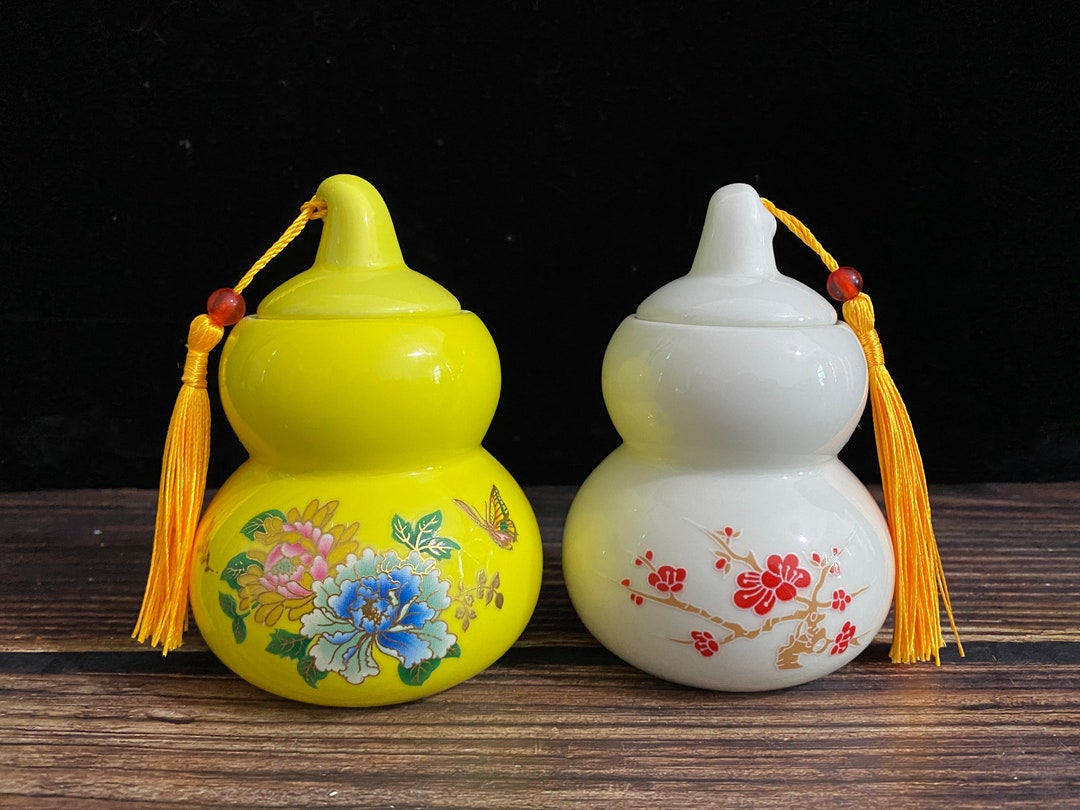 Exquisite Ceramic Mount Taishan Gourd Hulu, Feng Shui Healing Good Luck ...