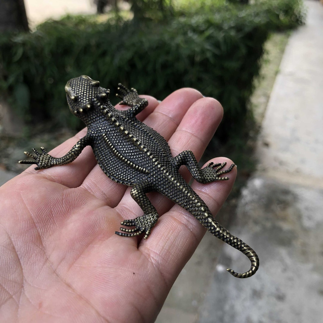 M5662 Solid Copper Lizard Sculpture Ornament, Animal Figurine for Home ...