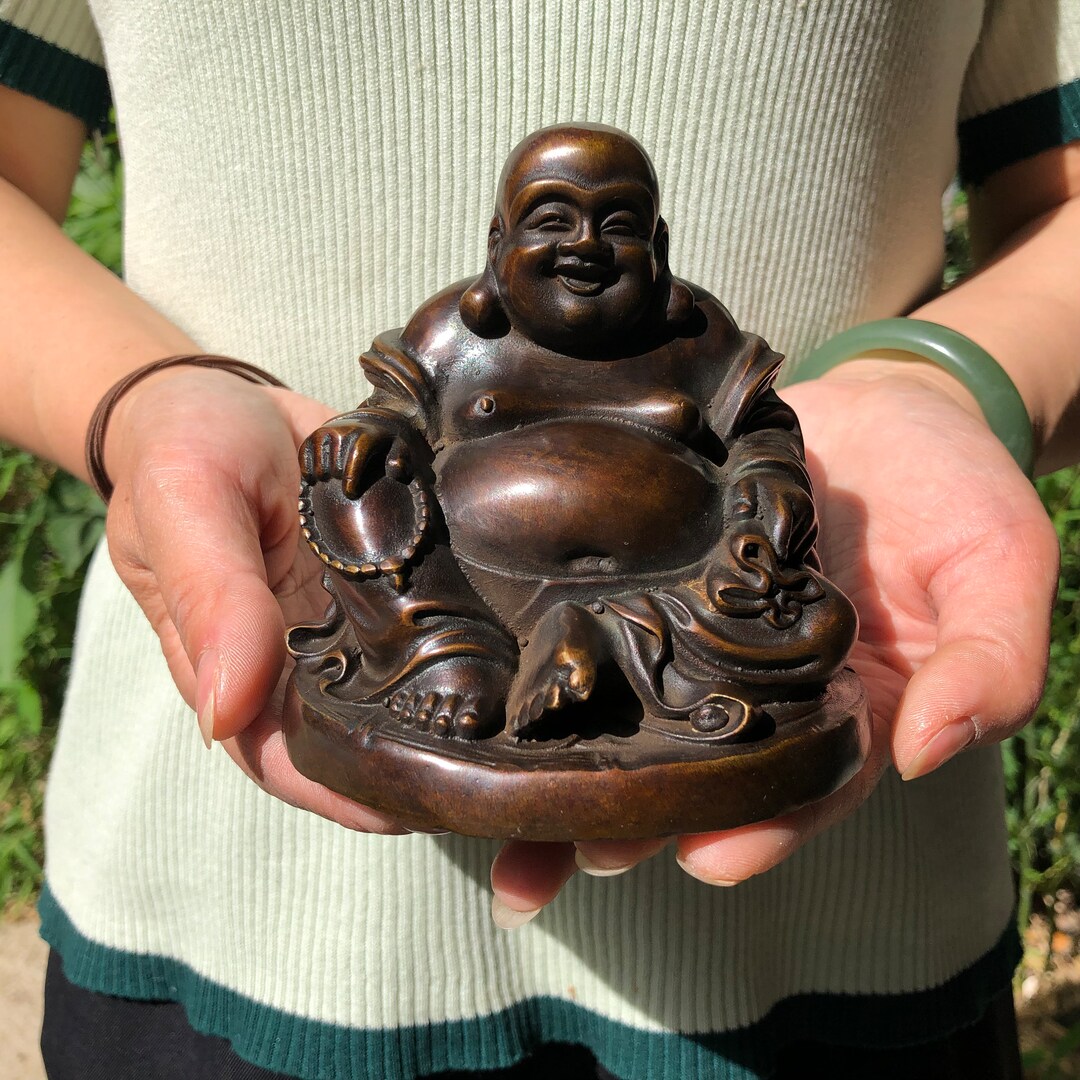 M7521 Nepal Copper Feng Shui Happy Laugh Maitreya Buddha Wealth Luck ...