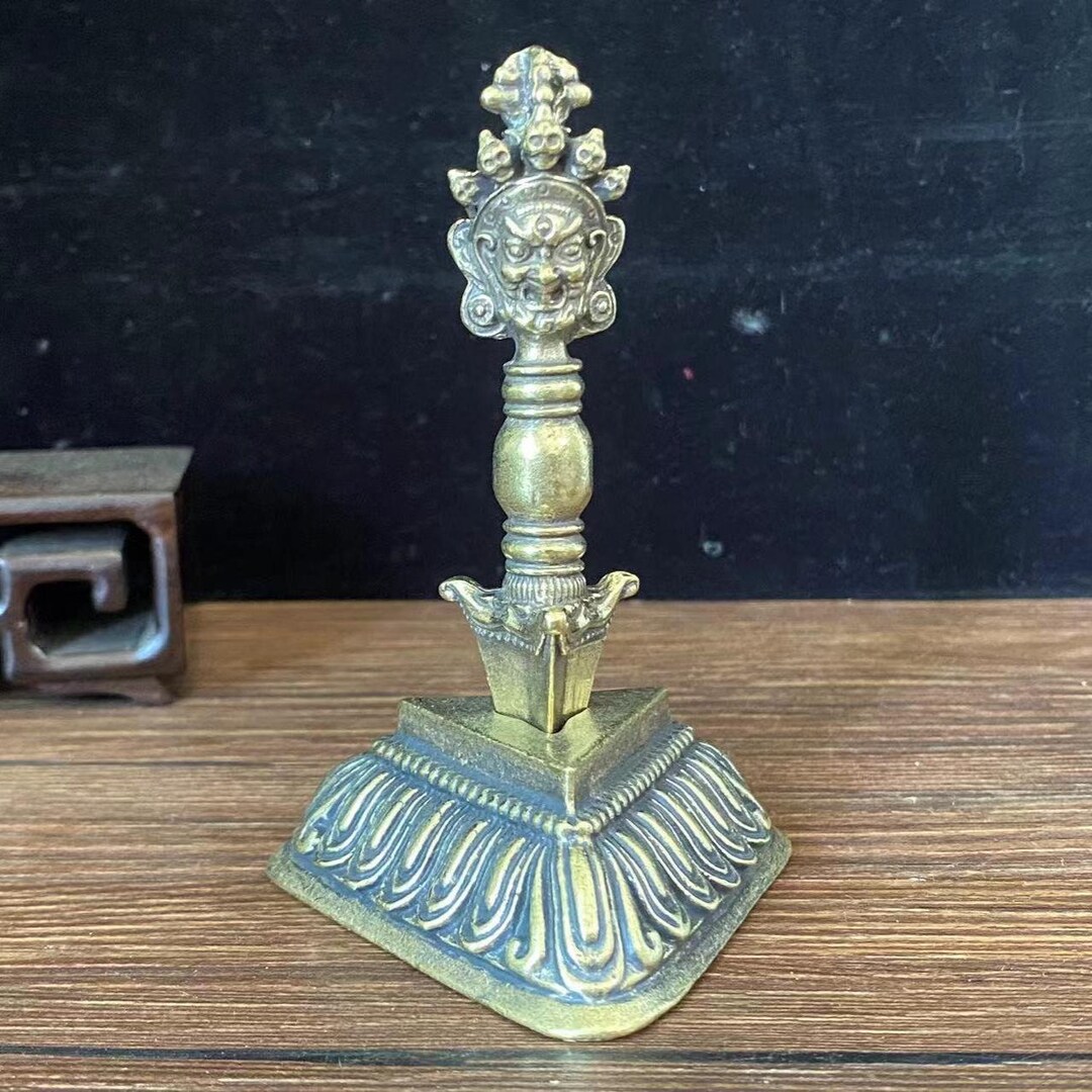 Tibet Copper Vajvakilaka, Handcrafted Vajra With Base, Buddhism Phurpa ...
