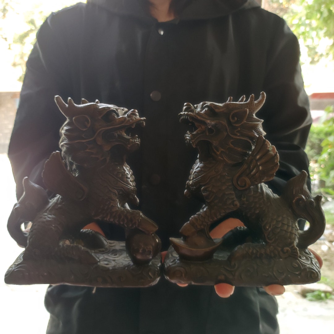 Ancient China Copper Gilt Fengshui Animal Pixiu Beast Wealth Bixie ...