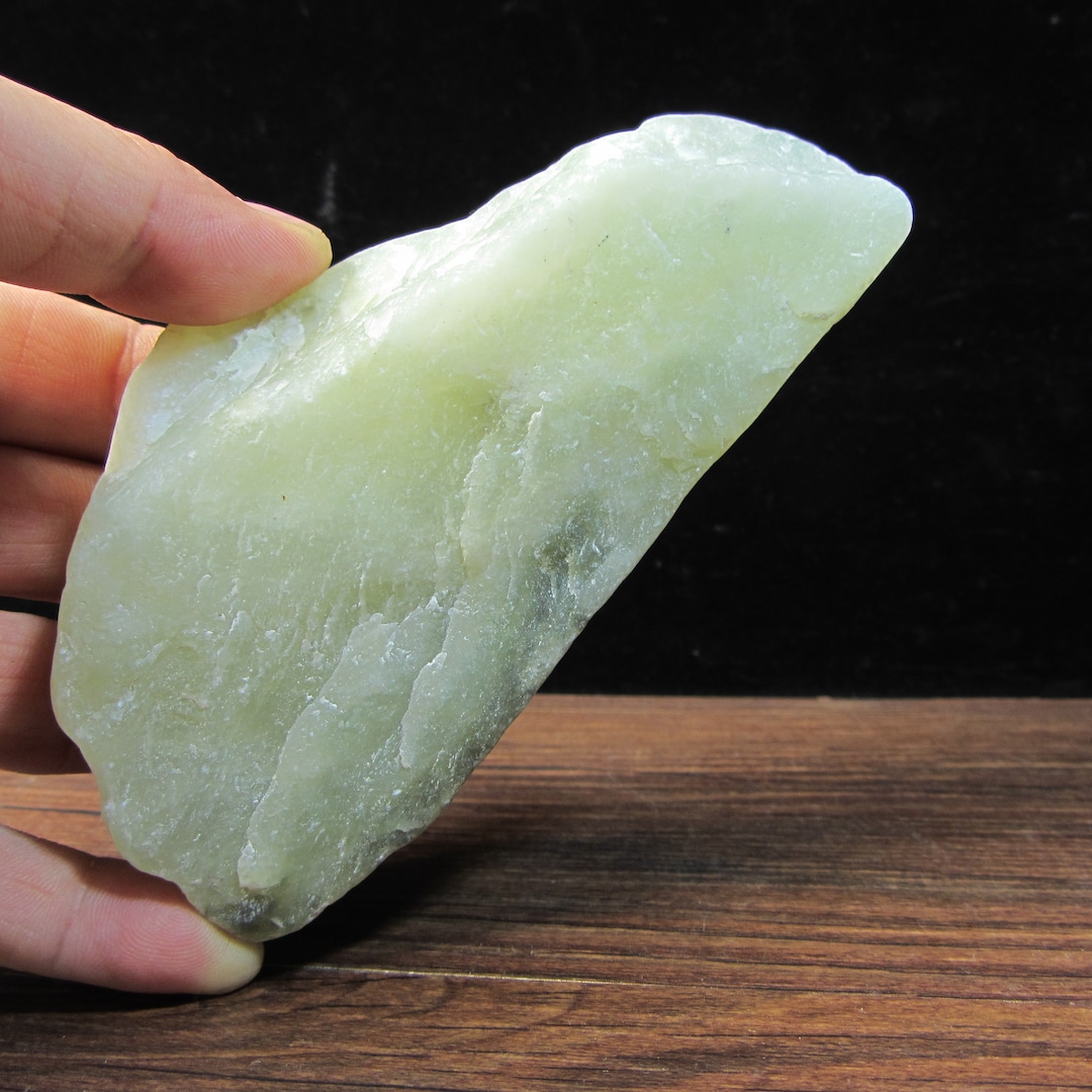M987real Natural Green Jade Raw Stone Ore Specimen Fengshui Lucky Stone ...