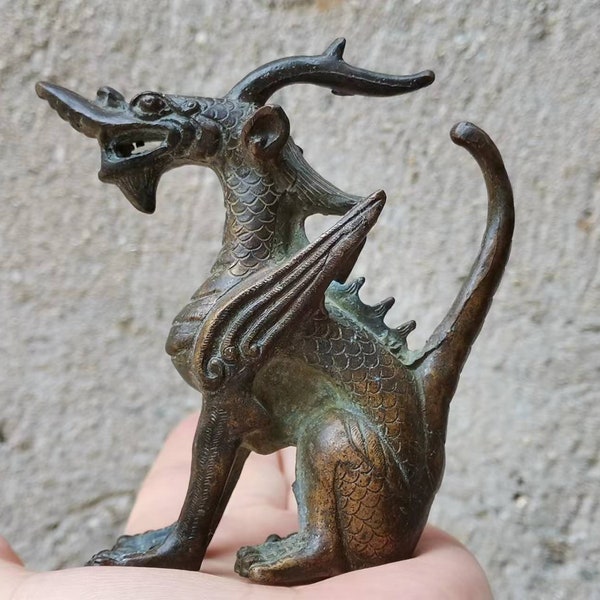 Chinese Dragon Mini Statue - Etsy