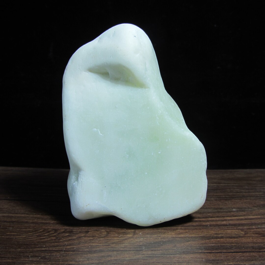 MJ0051 Real Natural Green Jade Raw Stone Ore Specimen Feng Shui Lucky ...