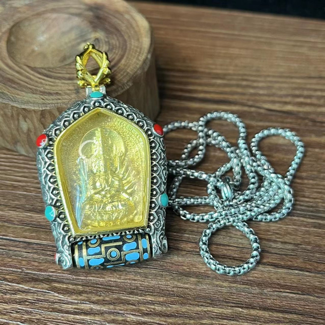 Good Luck Blessed Buddha Amulet Pendant With Chain, Tibetan Buddhism ...