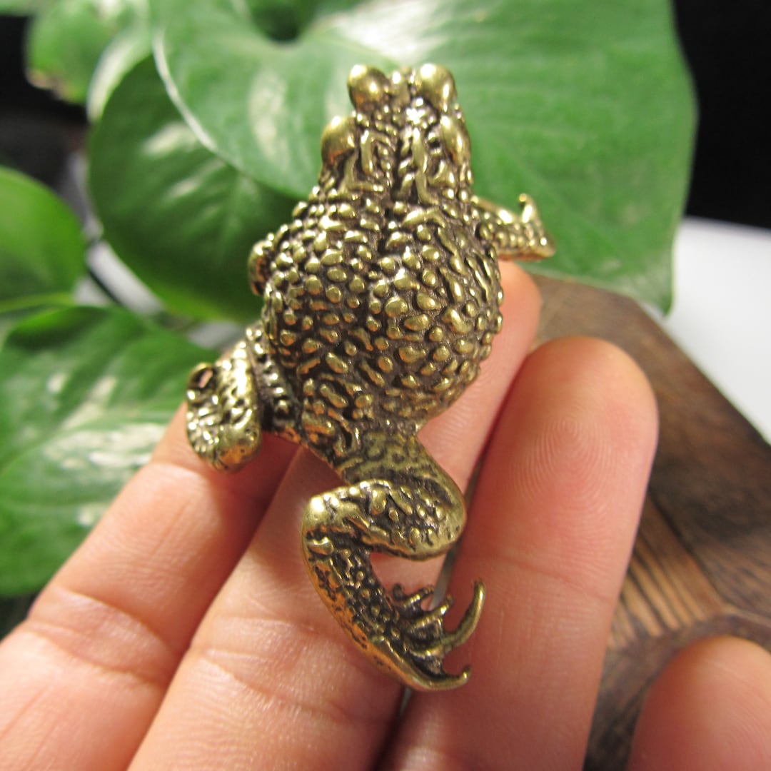 2.2 Copper Solid Small Frog Statue Toad Figures Sculpture Animal Status ...
