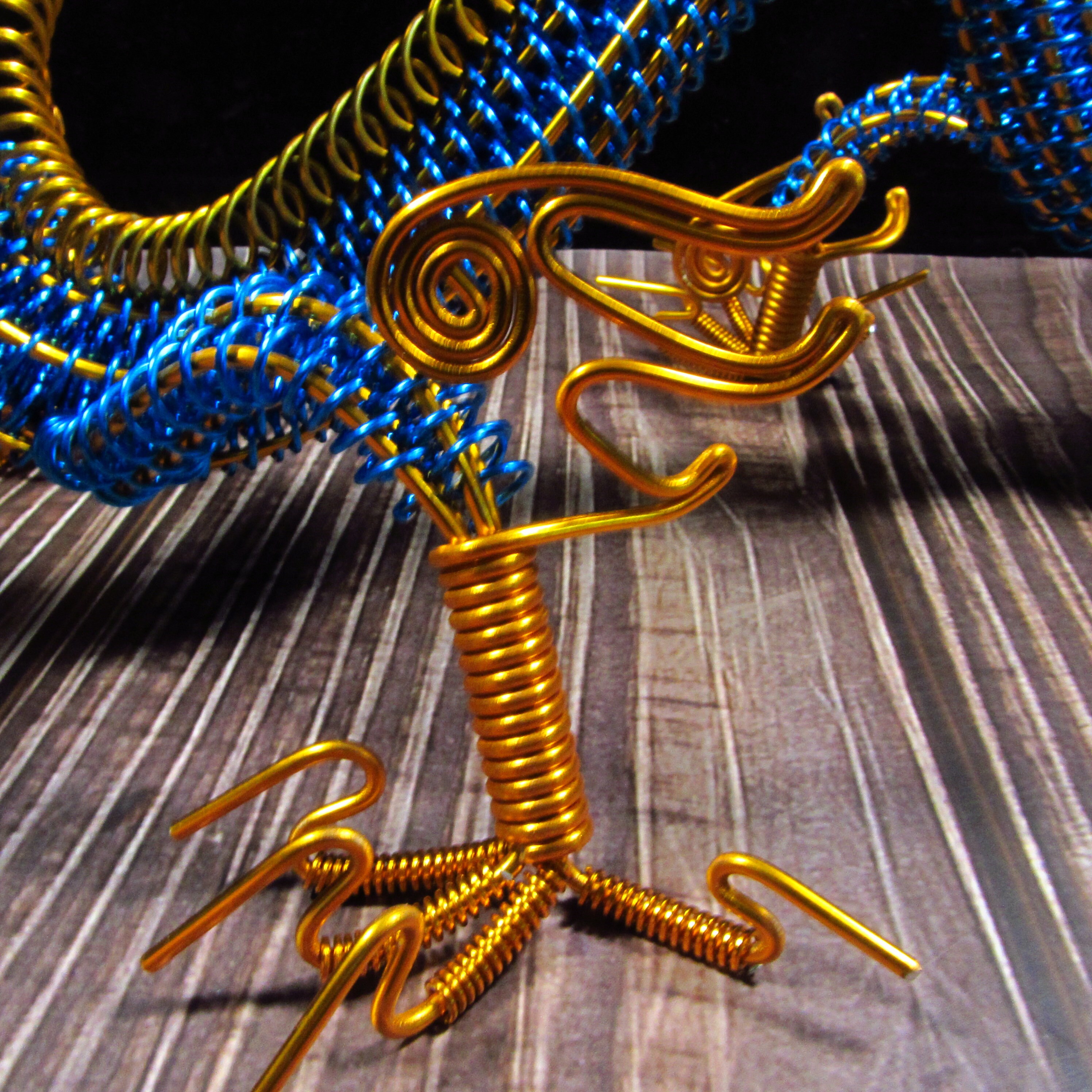 12" Hand Plait Wire Sculpture, Large Dragon Aluminium Wire Crafts ...