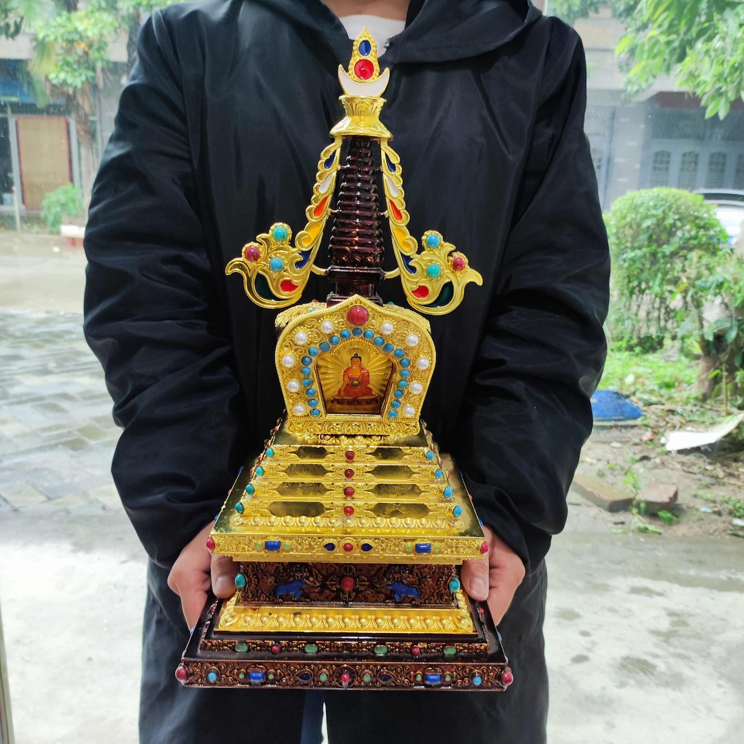 Big Tibet Relita Tibetan Stupa Nepal Gold Sarizi Buddha Shrine Stupa ...