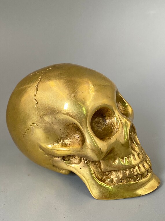 Antiques|Brass|Collection|Pure copper skull gilt skull geomantic bronze ...