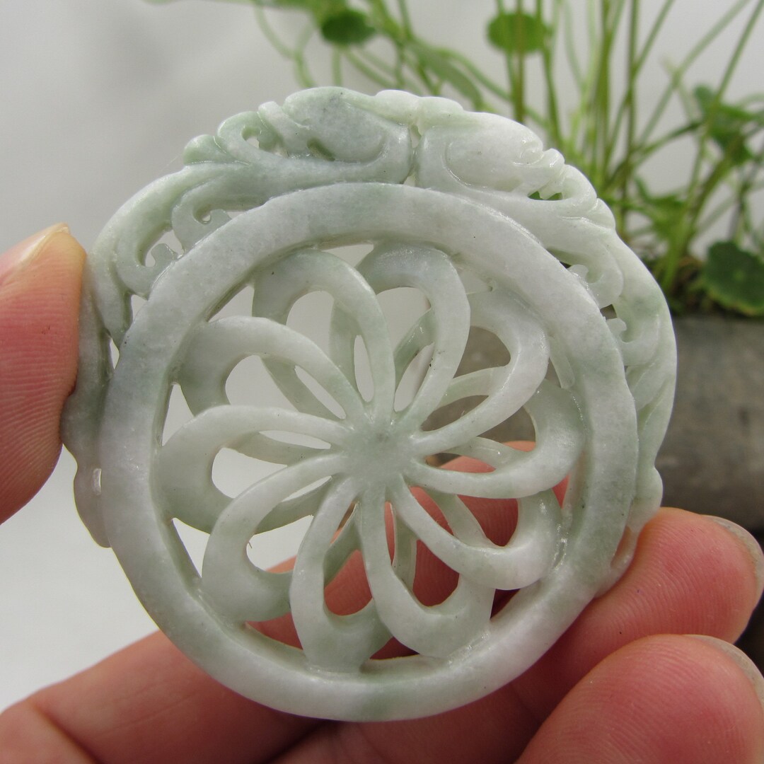 Lantian Jade Kylin Dragon Amulet Pendant, Hand Carved Double Phorenix ...