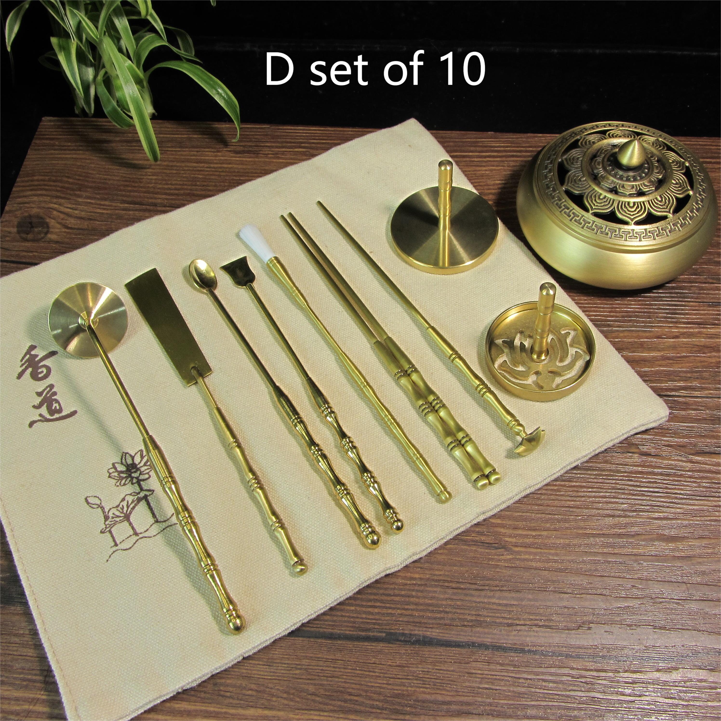 Set of 10 ,incense Lore Suit,tibetan Bronze Long Handle Incense ...