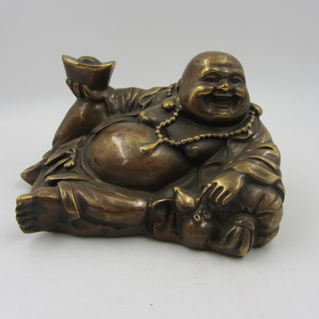 Bronze Laughing Buddha Statue,copper Maitreya Buddha Figurine,eastern ...