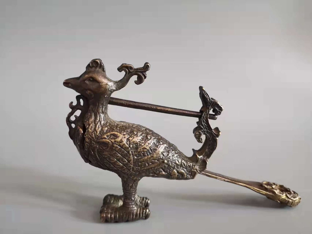 Mh014 Vintage Brass Phoenix Padlock Lock With Keys, Bird Shaped Lock ...